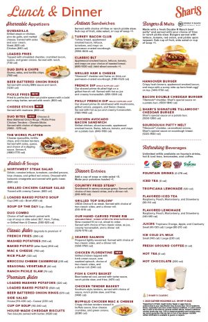 Menu – Shari’s Restaurant